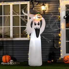 HOMCOM Halloweenský nafukovací duch 1,8 m s LED diodami 80 x 40 x 180