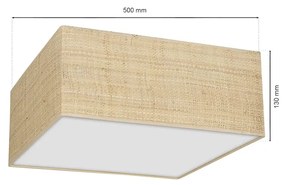 Stropní svítidlo Marshall Square, 1x ratanové stínítko, (bílé plexisklo), (50 cm)