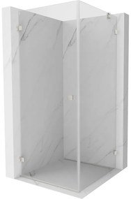 Mexen Lunar-B, výklopný sprchový kout levý 70 x 70 cm, 8mm čiré sklo, ocelový profil, 832-070-070-97-00-L