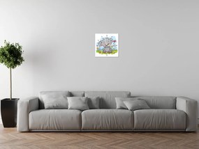 Gario Obraz s hodinami Medvídek na louce Rozměry: 30 x 30 cm