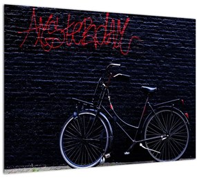 Skleněný obraz kola v Amsterdamu (70x50 cm)