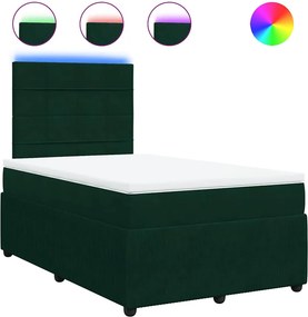 Box spring postel s matrací tmavě zelená 120 x 200 cm samet 3294613