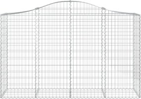 vidaXL Klenuté gabionové koše 6 ks 200x50x120/140cm pozinkované železo [3145665]