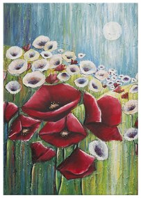 Gario Ručně malovaný obraz Máky v světle měsíce Rozměry: 100 x 70 cm