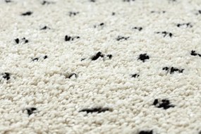Dywany Łuszczów, Kusový koberec Berber Syla B752 dots cream kruh, 120x120 (průměr) kruh, bílá, chodba / předsíň