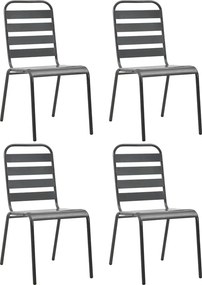 5dílný zahradní jídelní set ocel tmavě šedý 3074475
