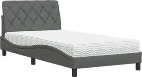 Postel s matrací tmavě šedá 100 x 200 cm textil 3310721