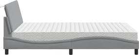 Postel s matrací Hanko světle šedá 120 x 200 cm textil 3310517
