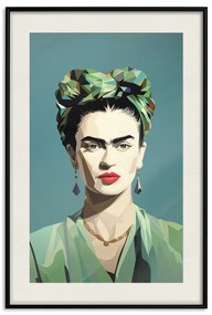 Plakát Green Frida - Geometric and Minimalist Portrait of a Woman