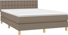 Box spring postel s matrací a LED taupe 140x190 cm textil 3134033