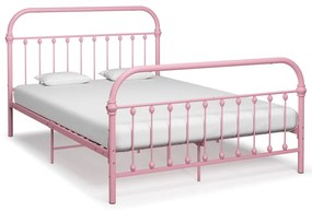 Rám postele růžový kov 120 x 200 cm - Default Title