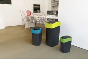 Černý/modrý plastový odpadkový koš na tříděný odpad 25 l Flip Bin – Curver
