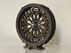 Li-Go "Srdce, mandala s tygřím okem" Stolní lampa 20x22 cm černá s patinou