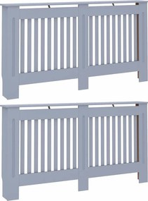 Kryt radiátoru 2 ks Šedá 152 x 19 x 81,5 cm Kompozitní dřevo 3403231