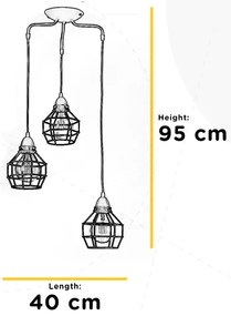 ONLI - Lustr na lanku SPIDER 3xE27/15W/230V černá/hnědá