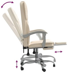 Polohovací kancelářská židle krémová umělá kůže,  349622