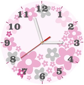 Gario Dětské hodiny Růžové kvítky Velikost: 30 x 30 cm