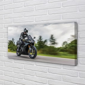 Obrazy na plátně Motocykl silnice mraky nebe 120x60 cm