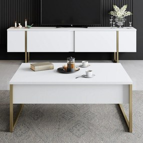 Konferenční stolek Luxe White and Gold