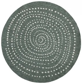 Hanse Home, Kusový koberec Twin-Wendeteppiche 103111 grün creme kruh – na ven i na doma, 200x200 (průměr) kruh, zelená, chodba / předsíň