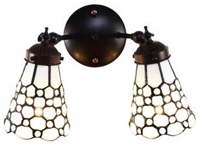 Nástěnná lampa Tiffany s bílými stínidly Diantha – 30x23x23 cm