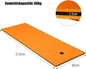 Costway Vodní podložka plavecká podložka vodní postel vodní – pomerančový