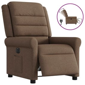 Elektrické polohovací křeslo hnědé textil 3303298