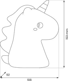 Dětská lampa Unicorn, 1w, 3000k, RGB