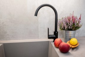 Kuchinox Dima, vysoká dřezová baterie s výtokem ve tvaru U, černá matná, LAV-BQD_768D