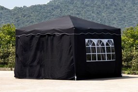Nůžkový pavilon, party stan 3x3m černý se 4 stěnami