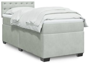 Box spring postel s matrací světle šedá 80 x 200 cm samet 3286174