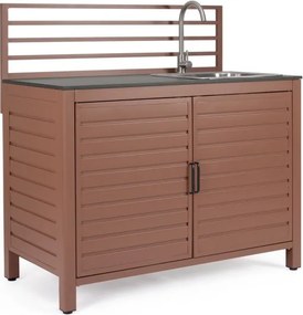 BIZZOTTO Modul zahradní kuchyňské linky s dřezem ARIA terakota 120x62 cm 0790380