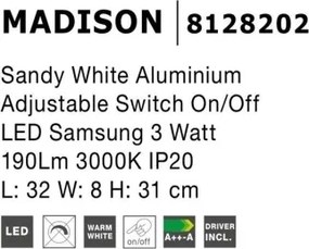 Nástěnné LED svítidlo NOVA LUCE MADISON 3W 3000K 8128202