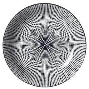 Ritzenhoff Breker Polévkový talíř černobílé proužky-20,5x20,5x4,5cm