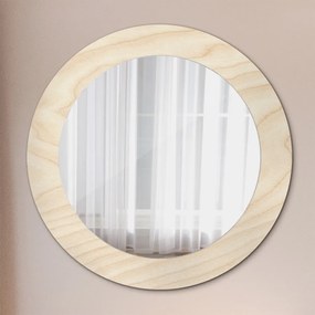 Kulaté zrcadlo tištěný rám Textura dřeva fi 60 cm