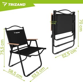 Zahradní židle 54x56x79cm černá Trizand
