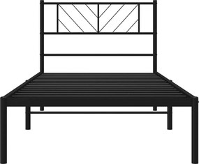 vidaXL Kovový rám postele s čelem 75 x 190 cm [372169] Barva: Černá