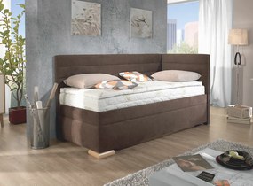 Rohová postel boxspring VENETO 100x200 pravá, s úložným prostorem