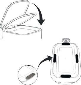Obdélníkový koupelnový koš s pedálem INVI, 7 l, béžový