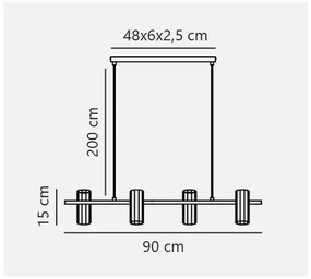 Nordlux - Lustr na lanku ALANIS 4xGU10/15W/230V mosaz