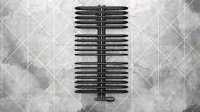 Regnis LEVEL II, topné těleso 600x980mm se středovým připojením 50mm, 755W, černá matná, LEVEL980/600/D50/BLACK