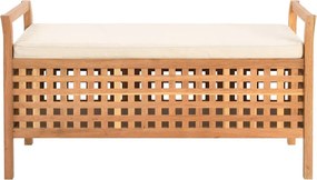Úložná lavice 93 x 49 x 49 cm masivní ořechové dřevo 247608