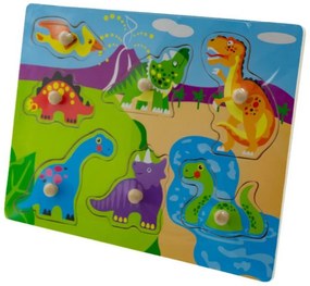Tulimi Dřevěné zábavné puzzle vkládací - Dinosauři