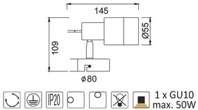 ACA DECOR Přisazené bodové svítidlo PLATINUM max. 50W/GU10/230V/IP20