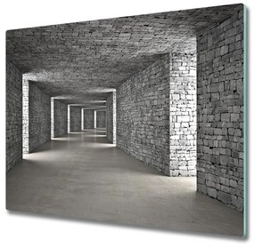 Skleněná krájecí deska Cihlový tunel 60x52 cm