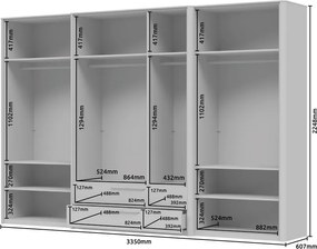 Skříň se zrcadlem AIR - P72-3OG/AI - Pepper bílá lak mat