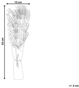 Kytice sušených květin 55 cm růžová ARABA Beliani