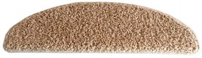 Vopi Nášlapy na schody Color shaggy béžový půlkruh, samolepící - 24x65 půlkruh (rozměr včetně ohybu)