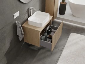 Mexen Rivel, koupelnová skříňka 70 cm, 1 zásuvka, drážkovaná, dub, 91A20-07047-1-BF81
