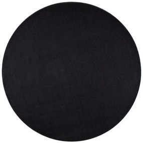 Hanse Home, Kusový koberec Nasty 102055 Schwarz kruh, 133x133 (průměr) kruh, černá, chodba / předsíň